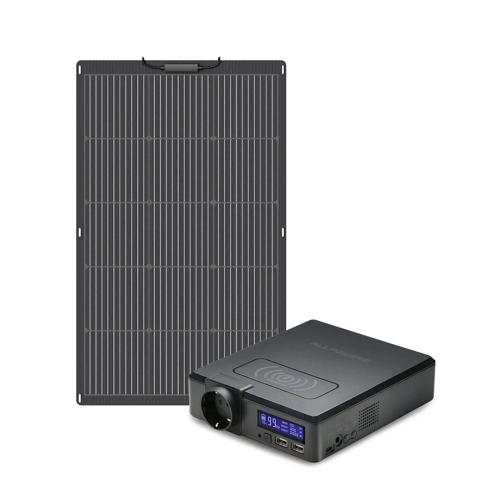 ALLPOWERS Solar Generators Kit 200W (S200 + SF100 100W Flexible Solar